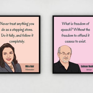 South Asian American Icons Postersset of 8, Iconic Indian Americans ...