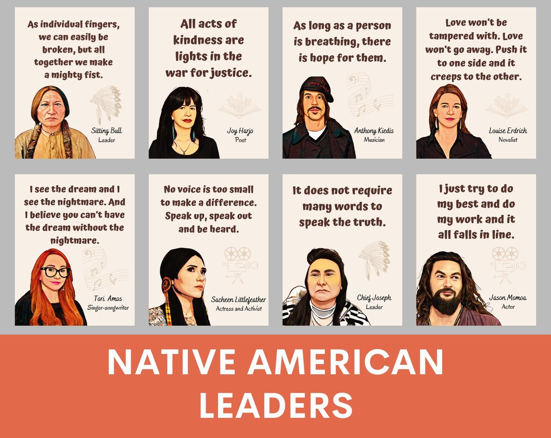 Native American Heritage Month, Famous Native Americans Posters (set of ...