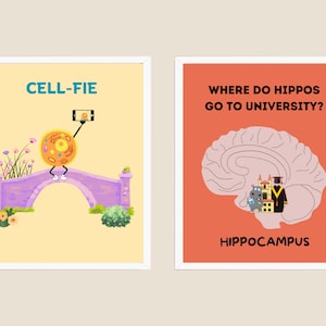 Funny Biology Puns Posters (set of 8), Science Biology Jokes, Science ...