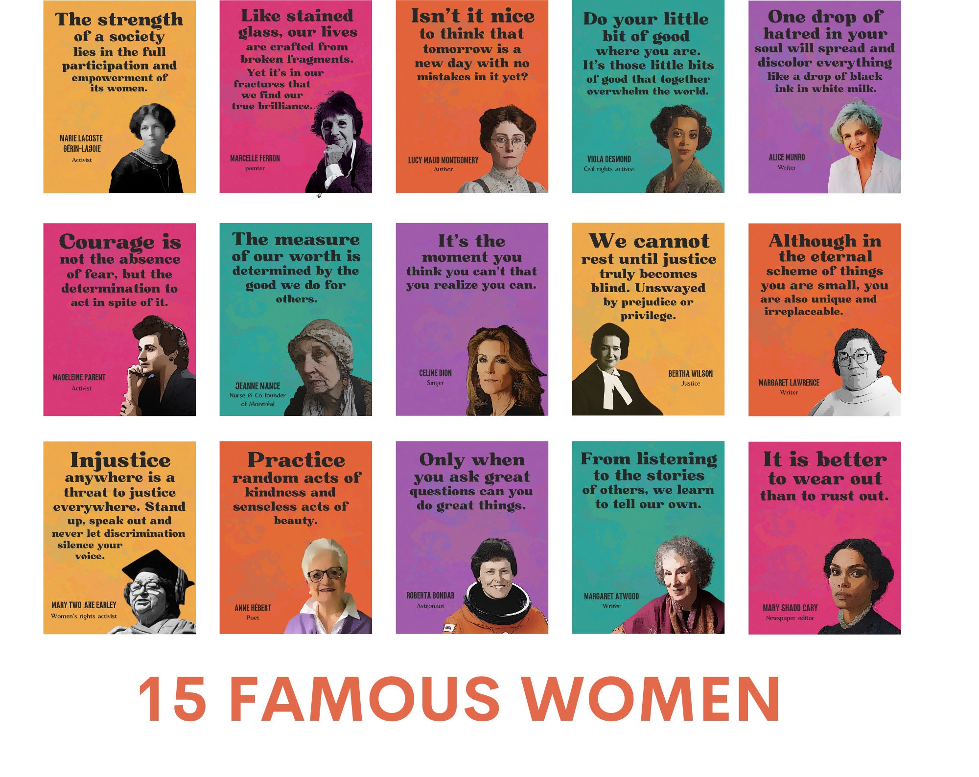 Famous Canadian Women Posters, Women's History Month, Inspiring Women ...