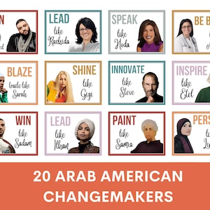 Famous Arab Americans Posters (set of 20), Arab American Changemakers ...