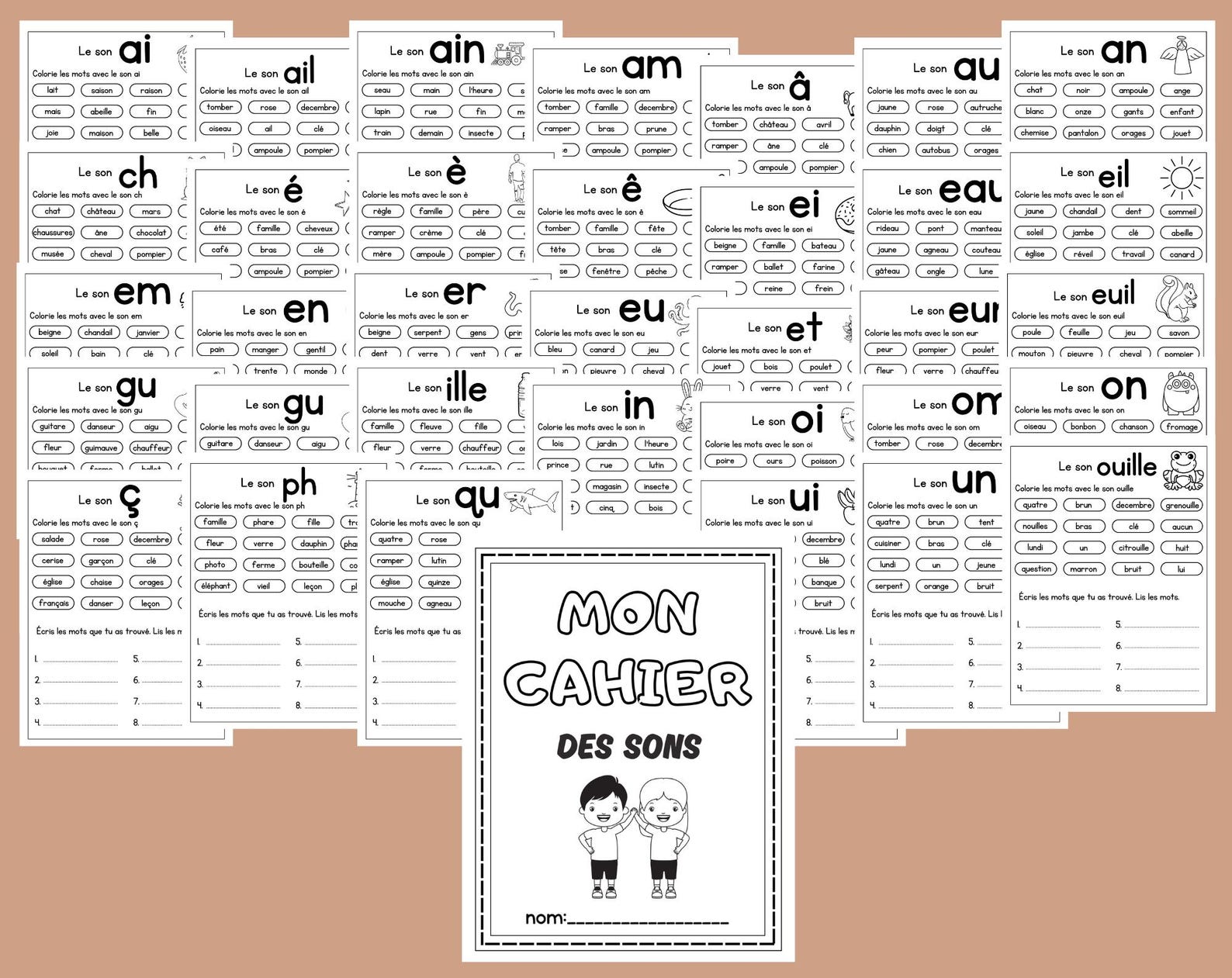 French Sounds Phonics Exercises, French Classroom (100 Pages), Les ...