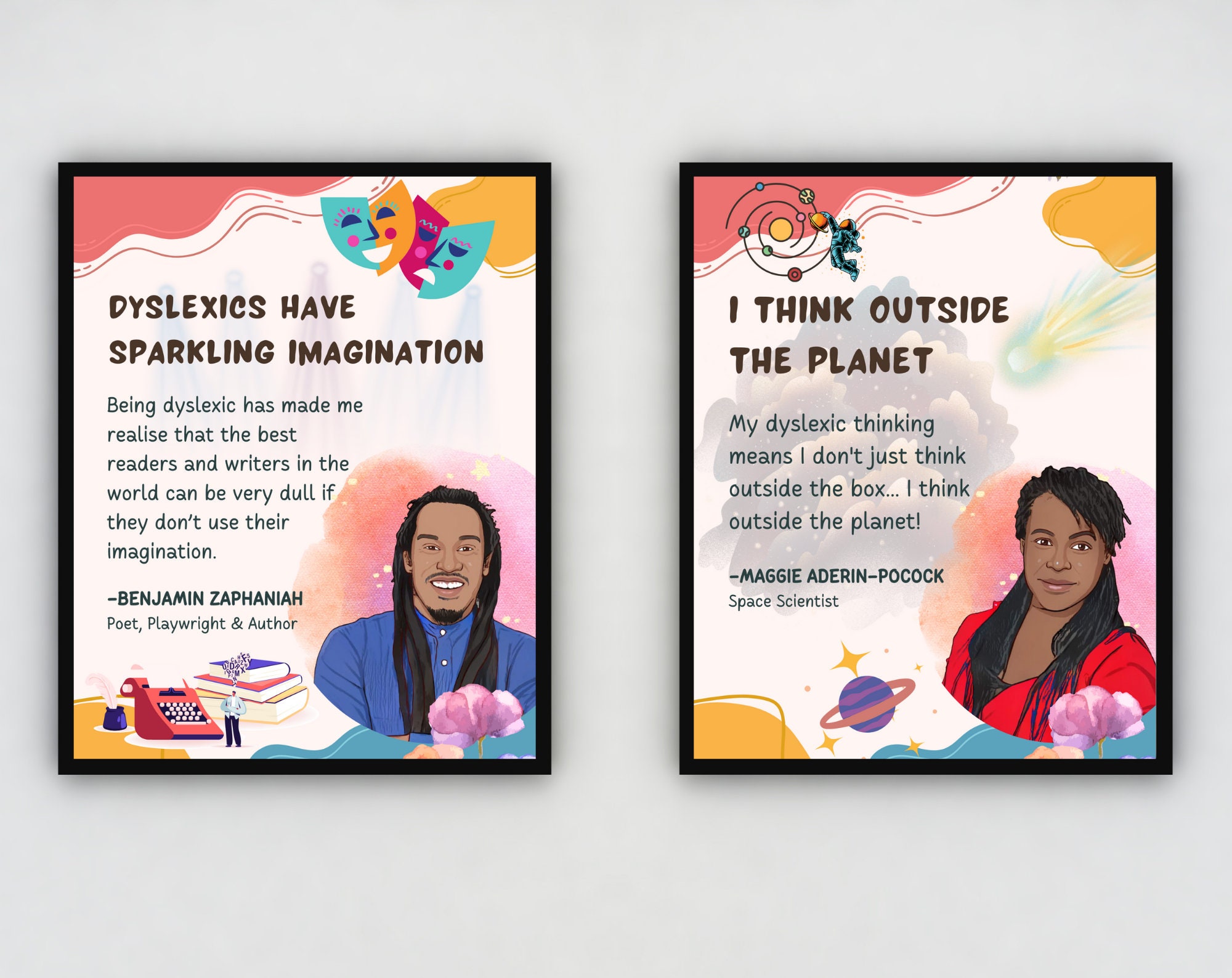 Famous People With Dyslexia Posters (set of 8), Inspirational Quotes on ...