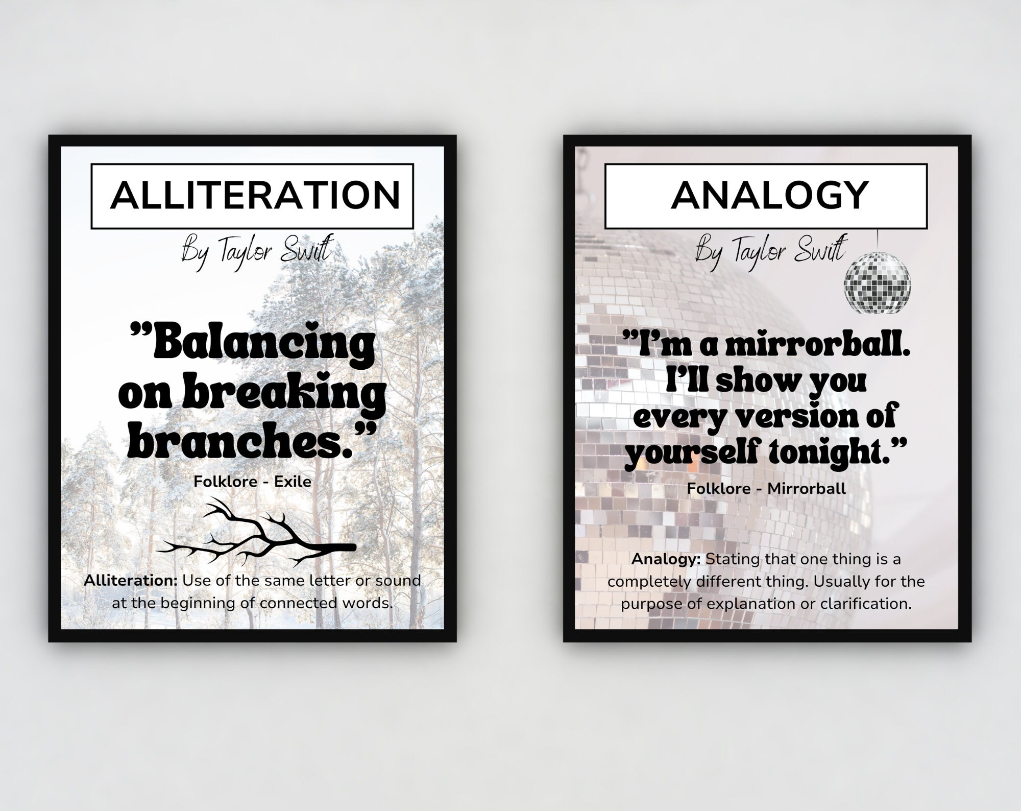 Taylor Swift Literary Device Posters set of 10, English Classroom ...