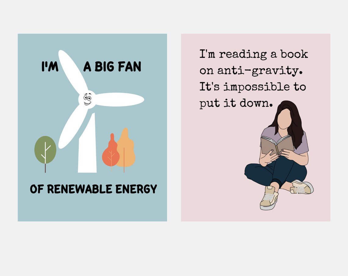Funny Science Puns Posters (set of 8), Physics Puns Posters, Physics ...