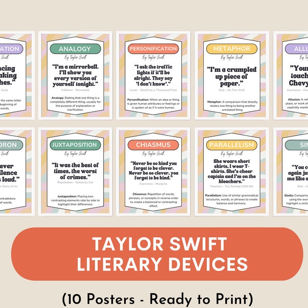 Literary Devices Poster - Etsy UK