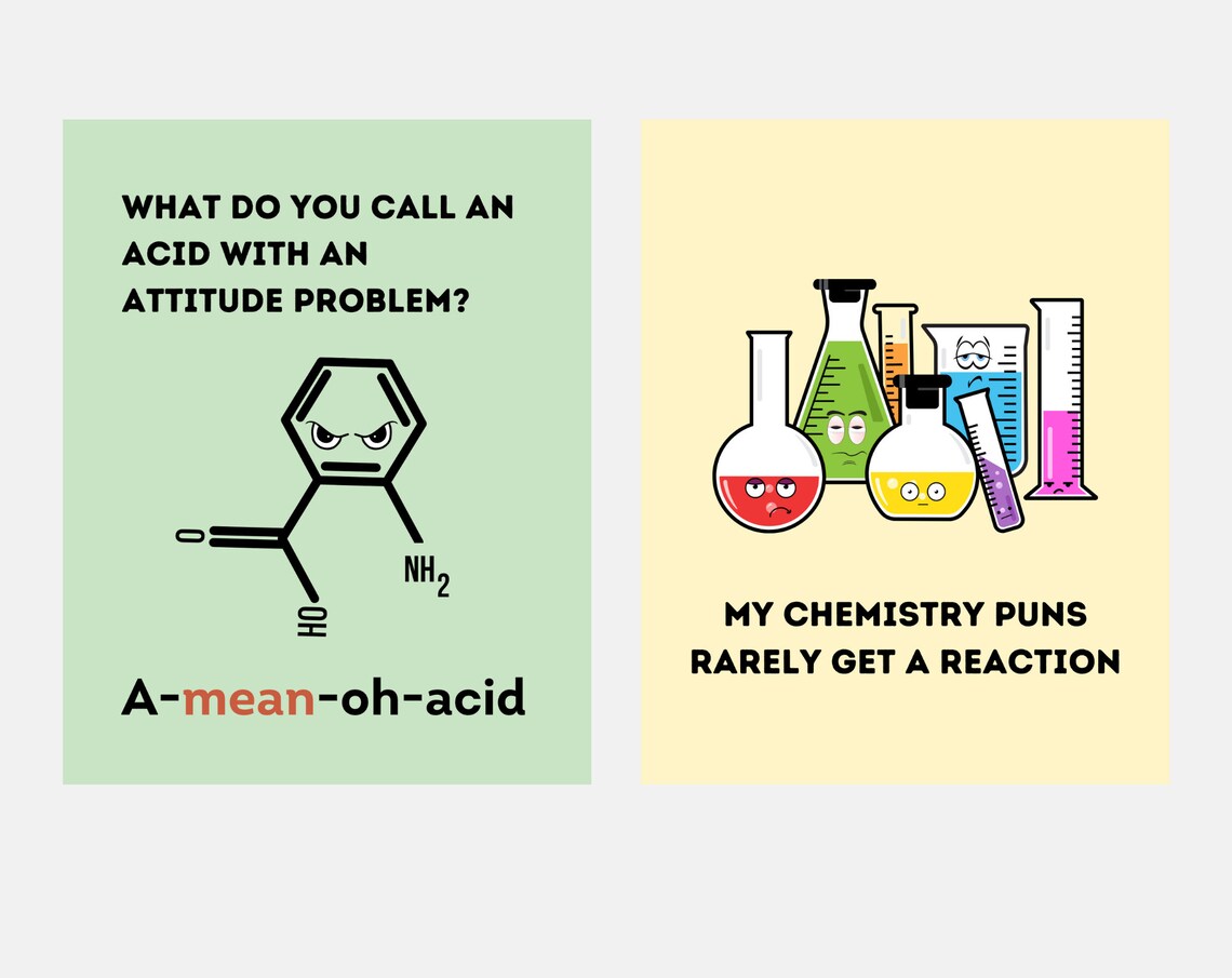 Funny Science Puns Posters (bundle of 32), Chemistry Puns Posters ...