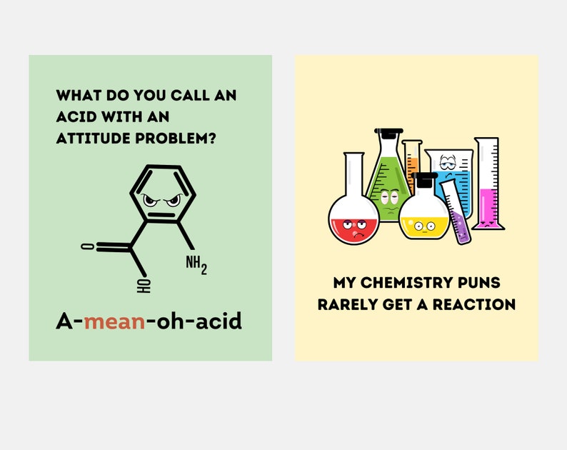 Funny Science Puns Posters (bundle of 32), Chemistry Puns Posters ...