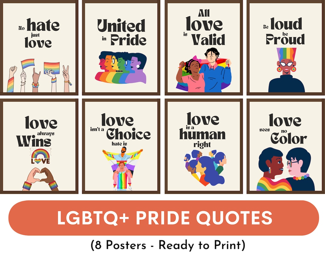 LGBTQ Quotes set of 8 Posters Pride Month Posters LGBTQ - Etsy