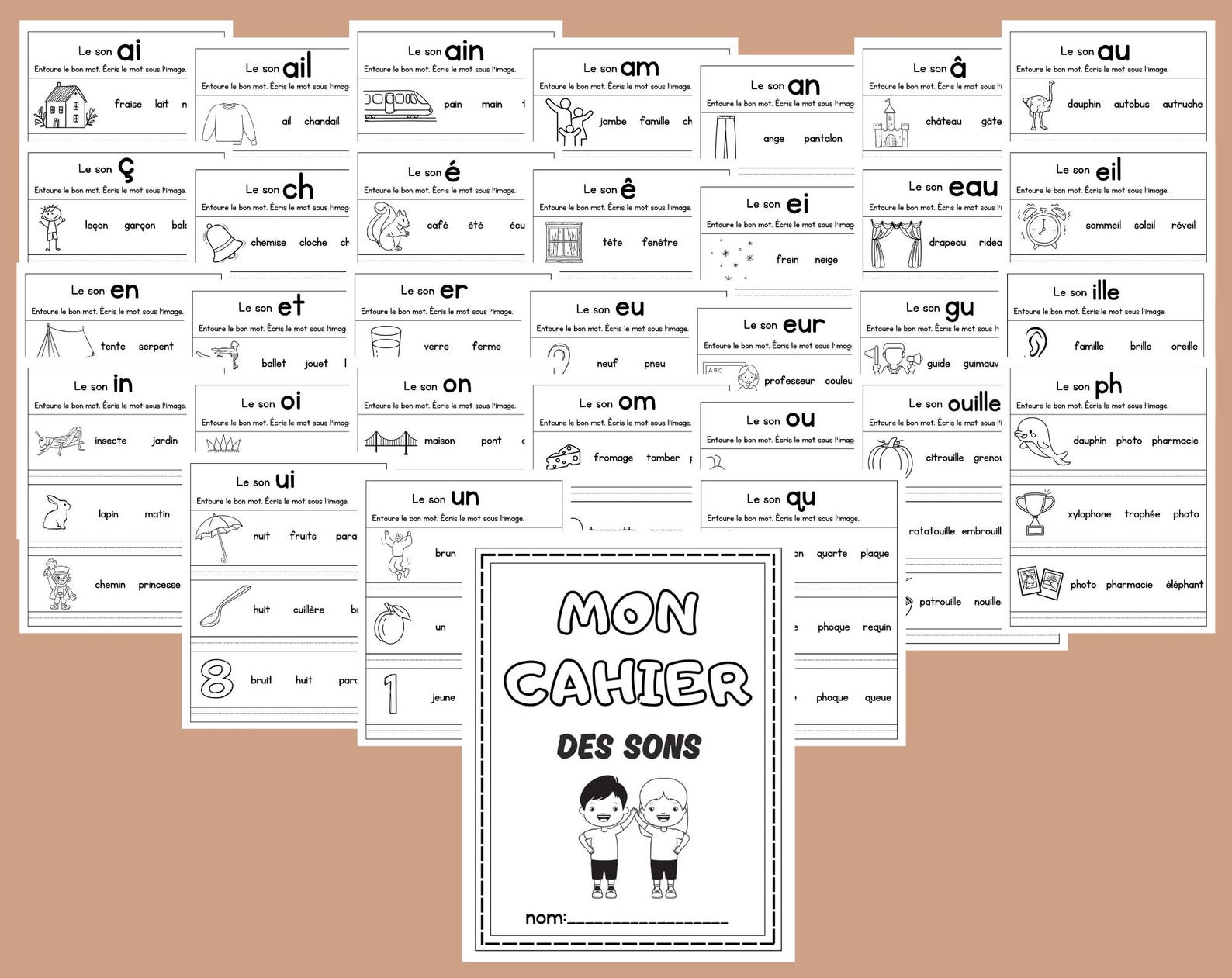 French Sounds Phonics Exercises, French Classroom (100 Pages), Les ...