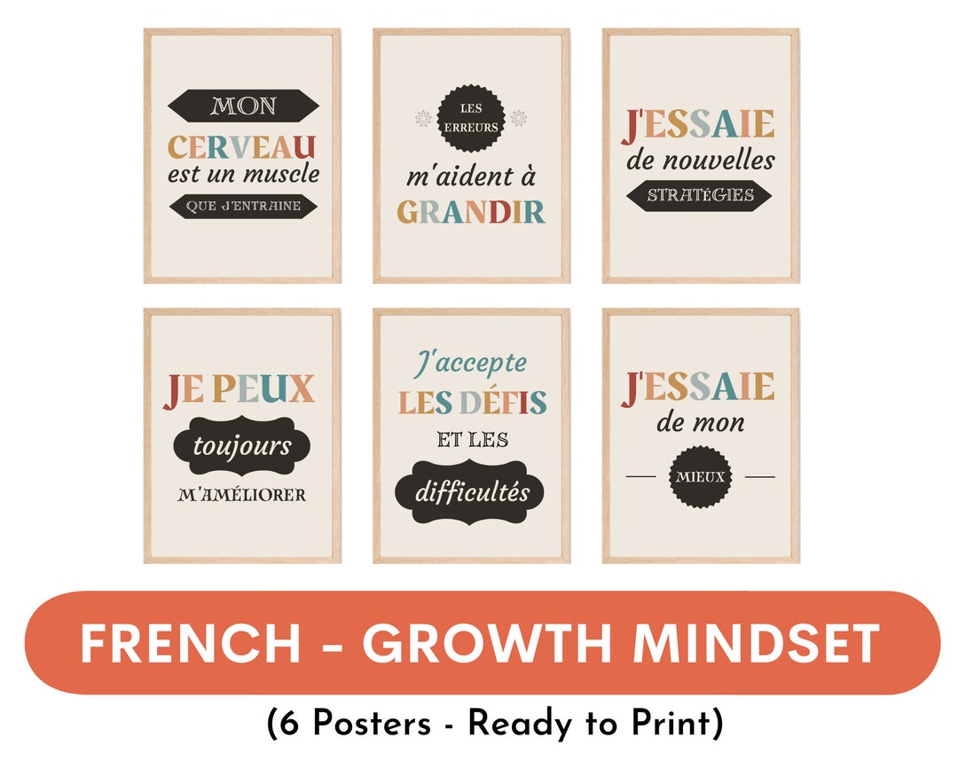 French Growth Mindset Posters French Classroom Decor Bulletin - Etsy