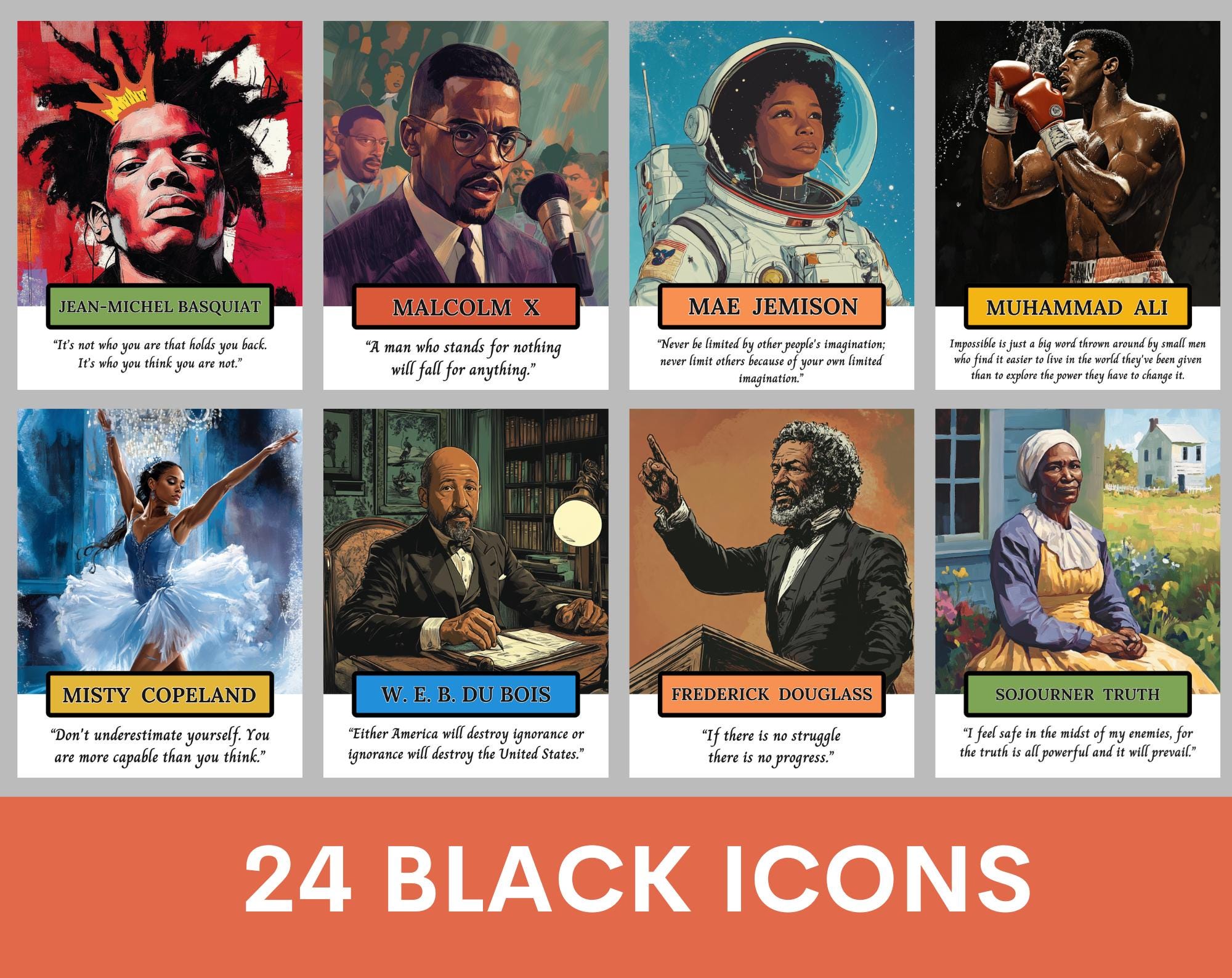 Famous Black Leaders, Black Icons, Black History Month Posters ...