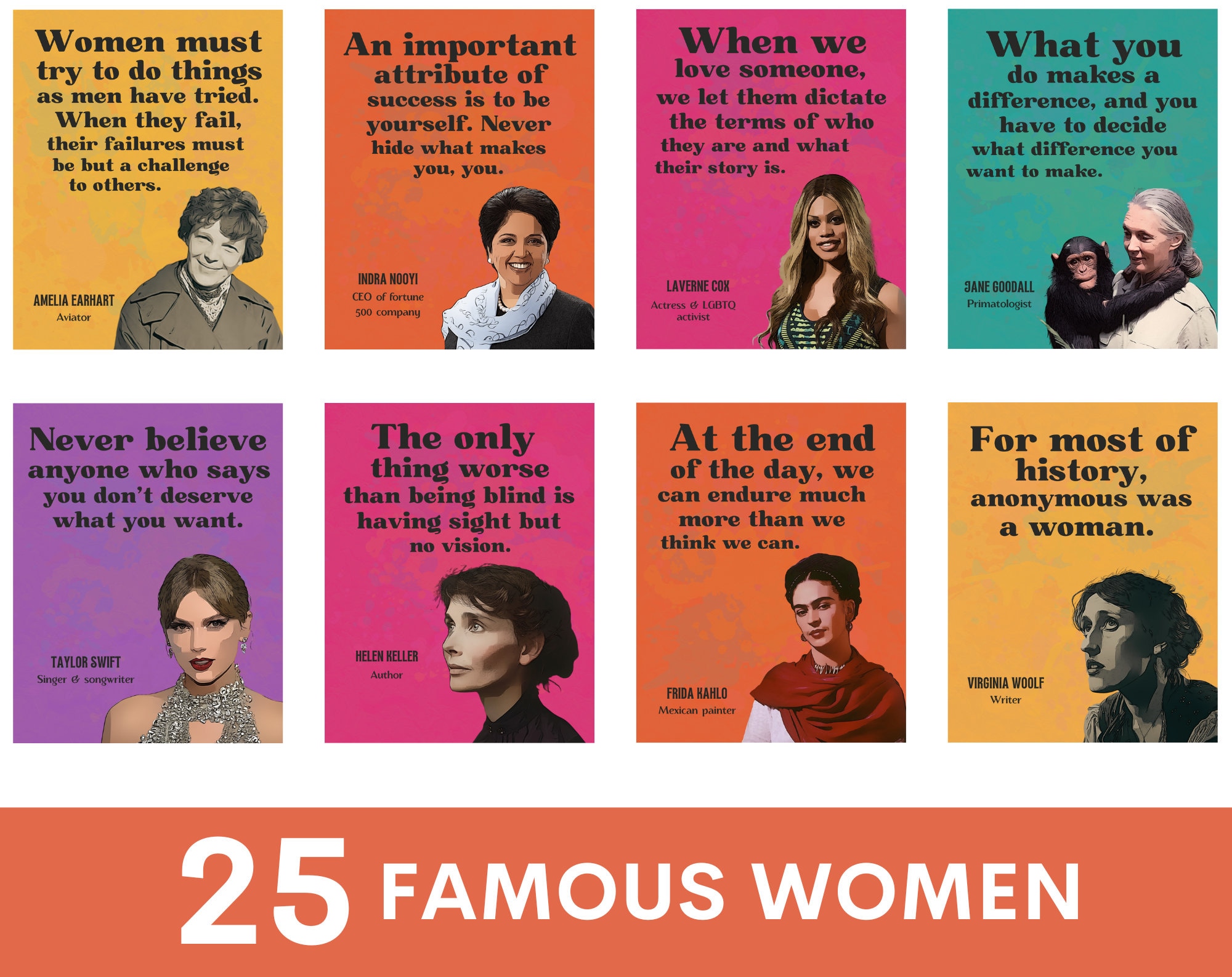Famous Women Posters, Women's History Month, Inspiring Women in History ...
