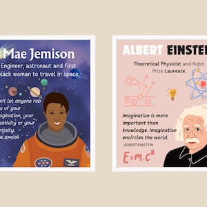 Famous Scientists (set of 8) Posters, Science Classroom Decor, Middle ...