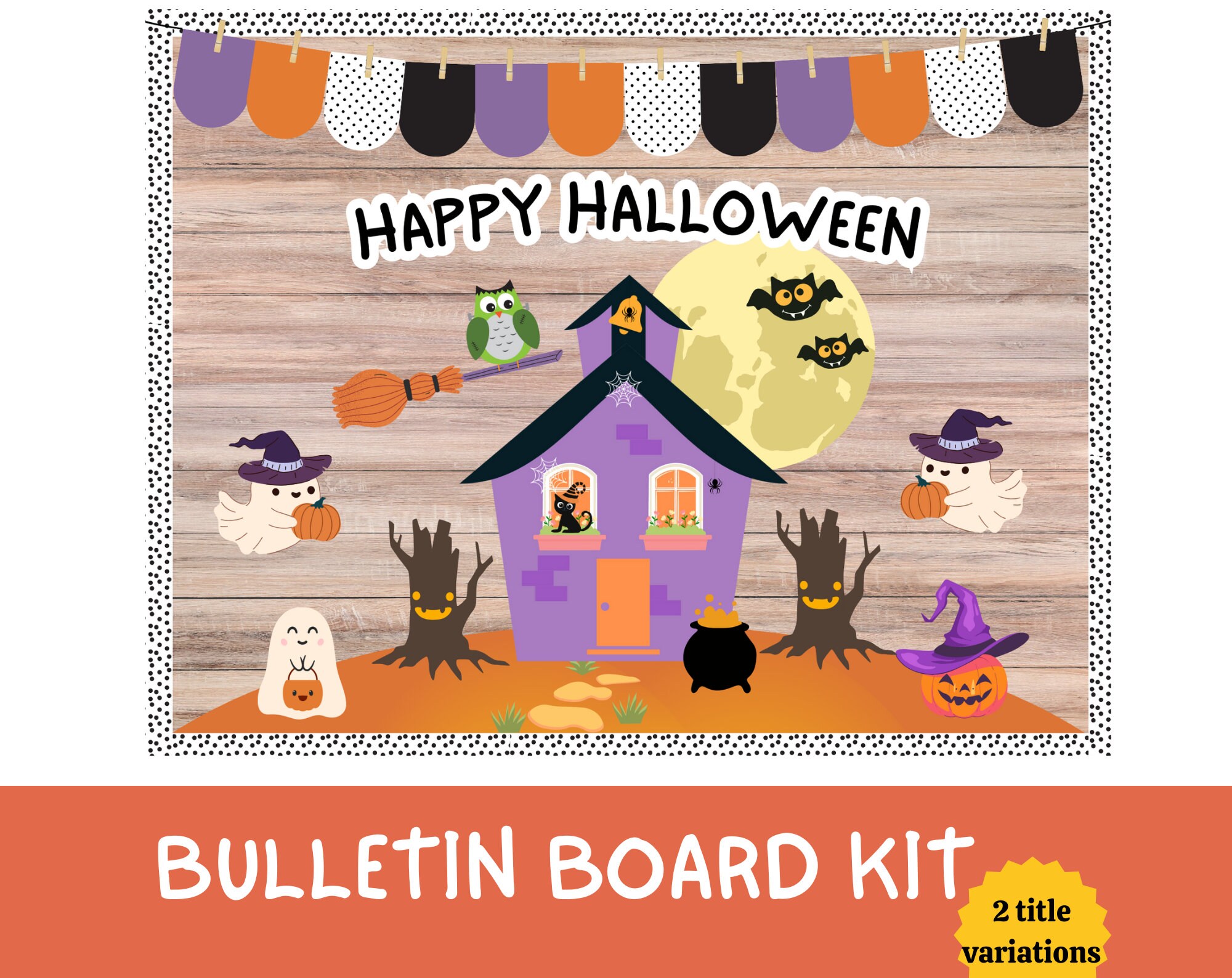 Haunted House Halloween Bulletin Board Kit, Halloween Bulletin Board ...
