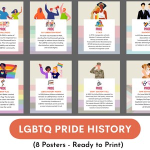 LGBTQ PRIDE History (set of 8 Posters), Pride Month Posters, Classroom ...