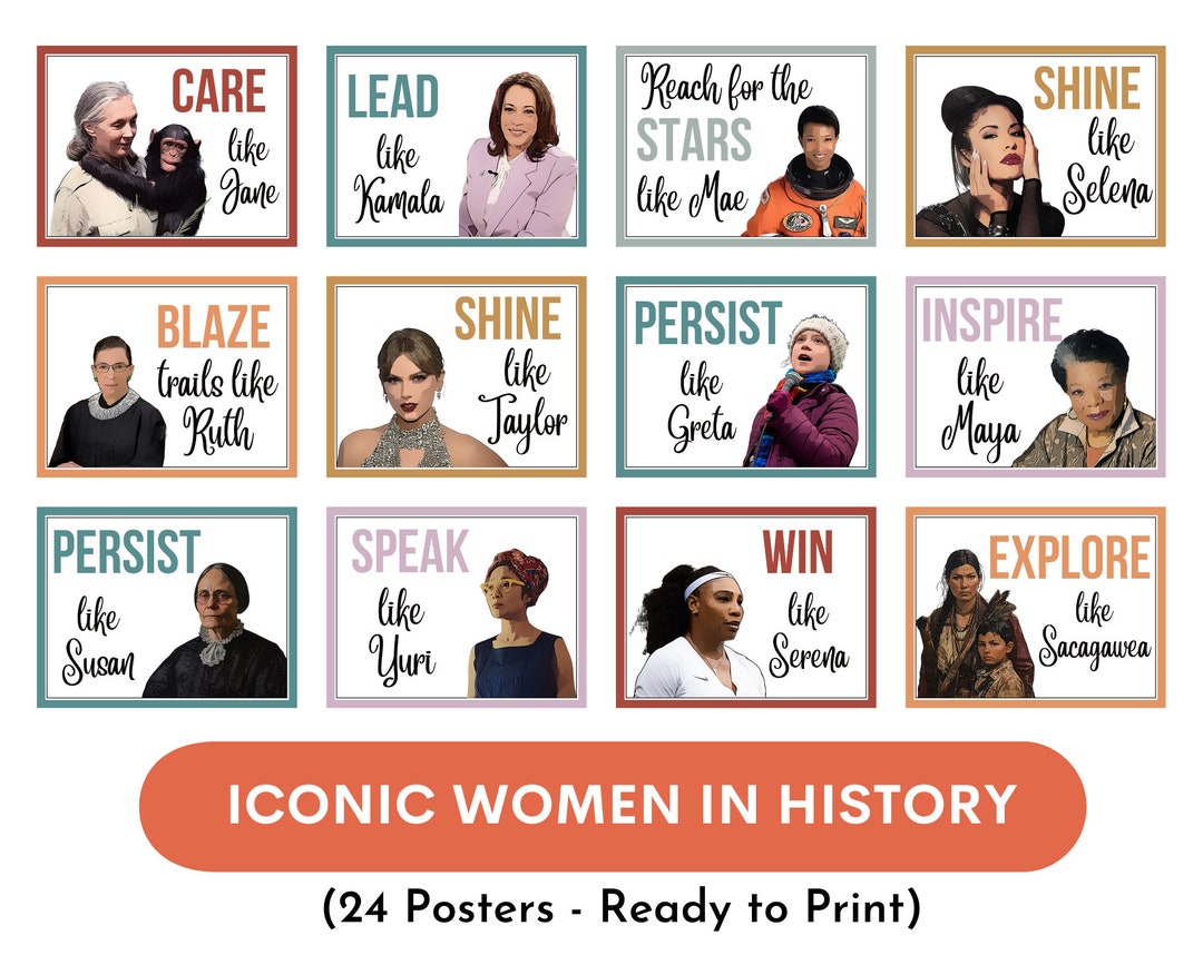 Famous Women Posters, Women's History Month, Inspiring Women in History ...