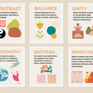 Elements of Art and Principles of Design Posters Bundle, Art Classroom ...