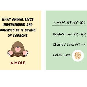 Vol2 (set of 8) Funny Science Puns Posters, Chemistry Puns Posters ...