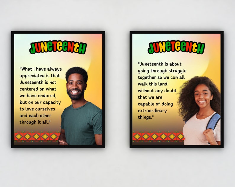My Juneteenth Posters (set of 8), Freedom Posters, Inspirational ...