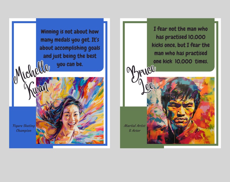 Famous Asian American Icons Posters (set of 25), Famous Pacific ...