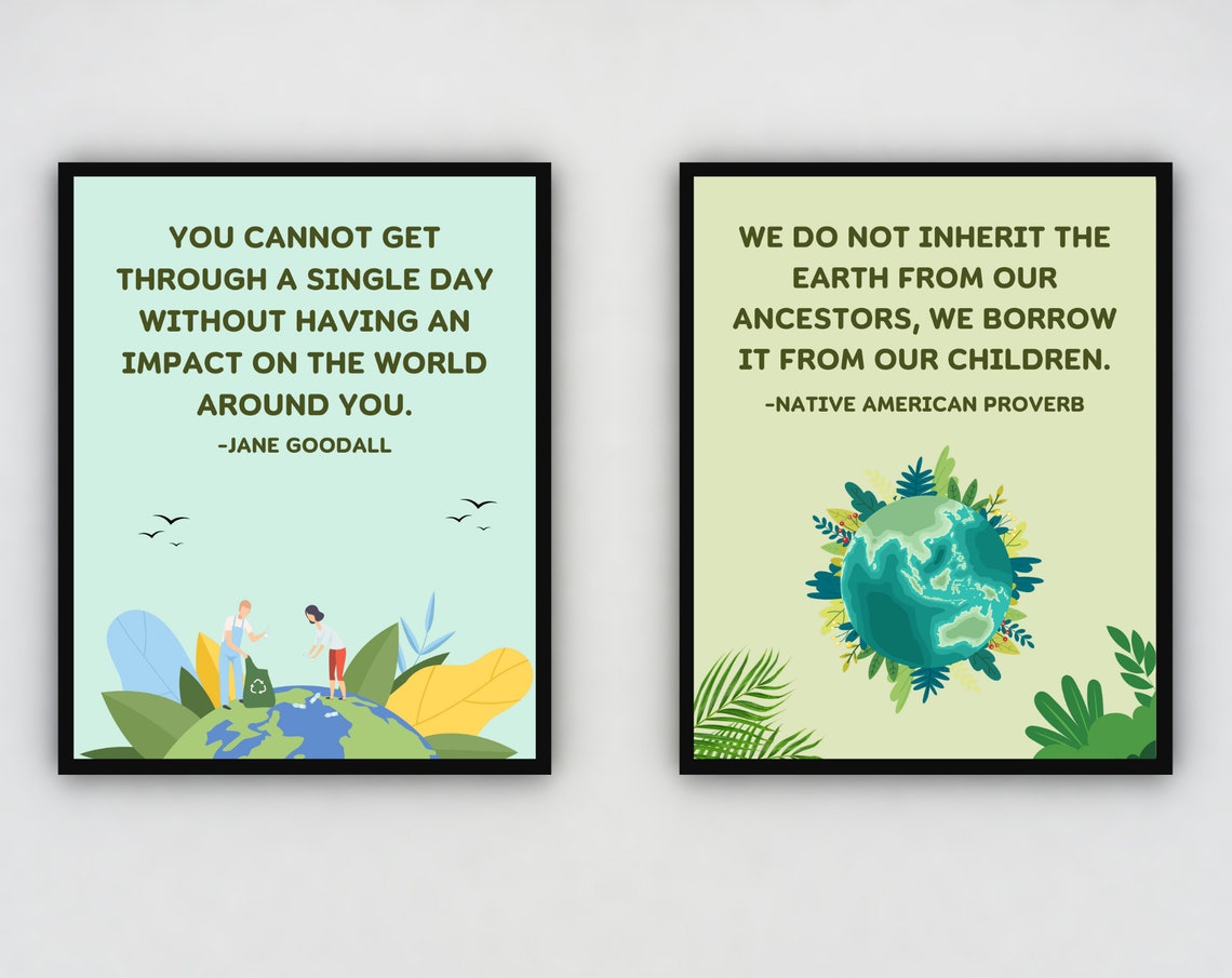 Earth Quotes Posters set of 8, Environment Quotes, World Earth Day ...