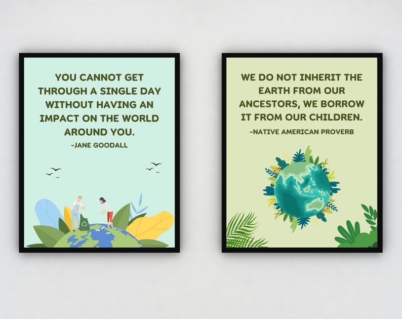 Earth Quotes Posters (set of 8), Environment Quotes, World Earth Day ...