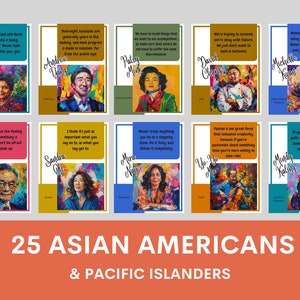 Famous Asian American Icons Posters (set of 25), Famous Pacific ...