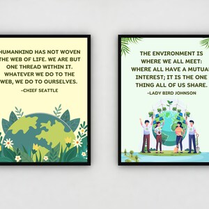 Earth Quotes Posters (set of 8), Environment Quotes, World Earth Day ...