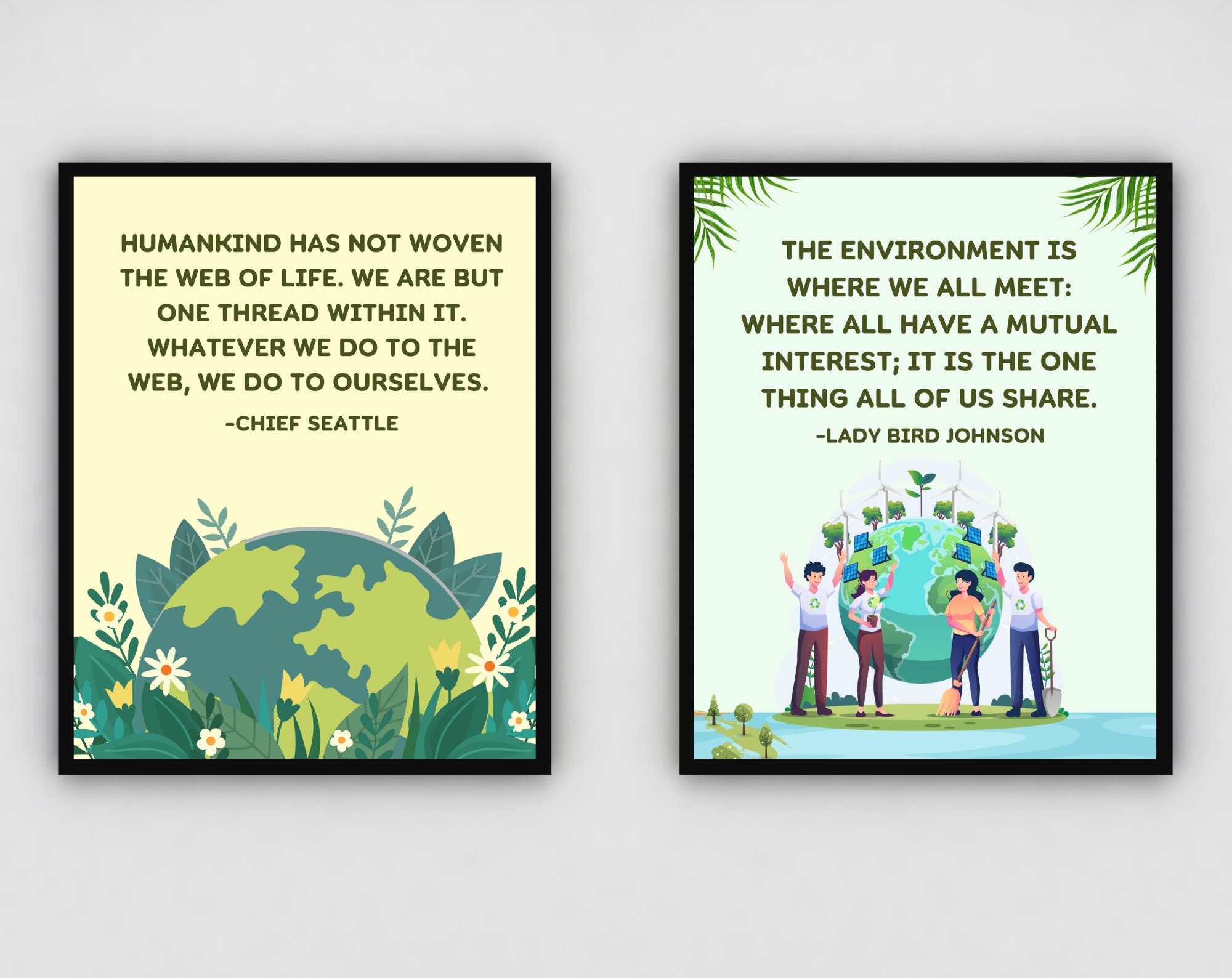 Earth Quotes Posters (set of 8), Environment Quotes, World Earth Day ...