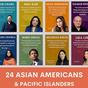 Famous Asian American Icons Posters (set of 24), Famous Pacific ...