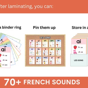 French Sounds Phonics Flashcards, French Classroom (70+ Flashcards ...