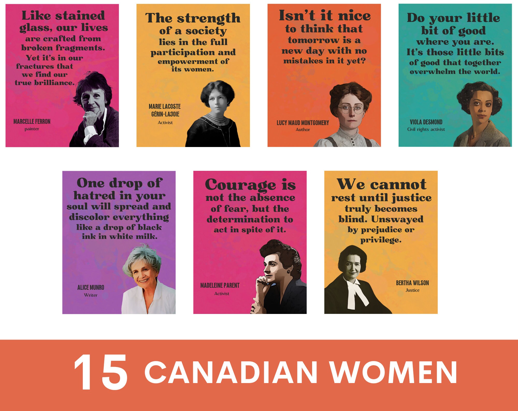 Famous Canadian Women Posters, Women's History Month, Inspiring Women ...