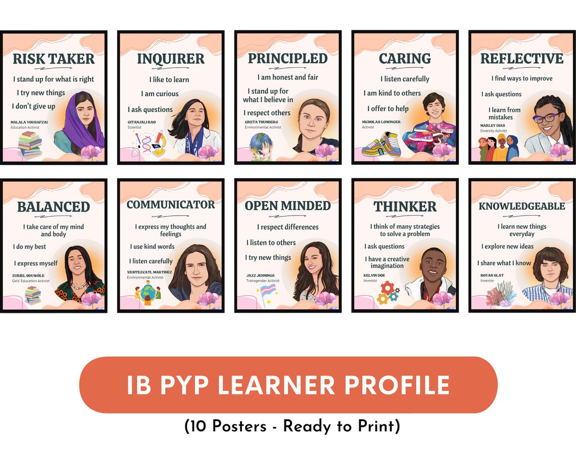 IB PYP Learner Profile Posters Influential Young People - Etsy