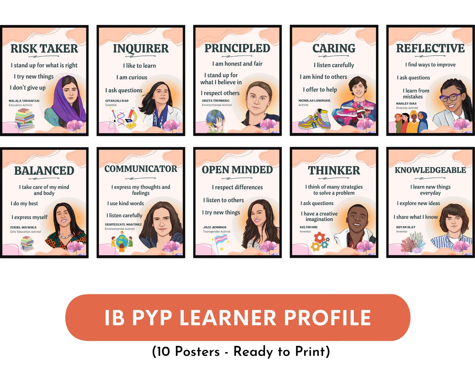 IB PYP Learner Profile Posters Influential Young People - Etsy