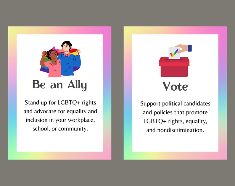 LGBTQ+ PRIDE Inclusivity and Acceptance (set of 8 Posters), Pride Month ...