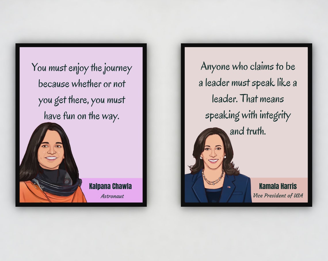 South Asian American Icons Postersset of 8, Iconic Indian Americans ...