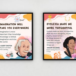 Famous People With Dyslexia Posters (set of 8), Inspirational Quotes on ...