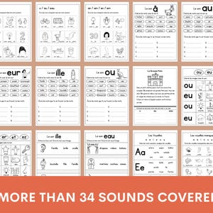 French Sounds Phonics Exercises, French Classroom (100 Pages), Les ...