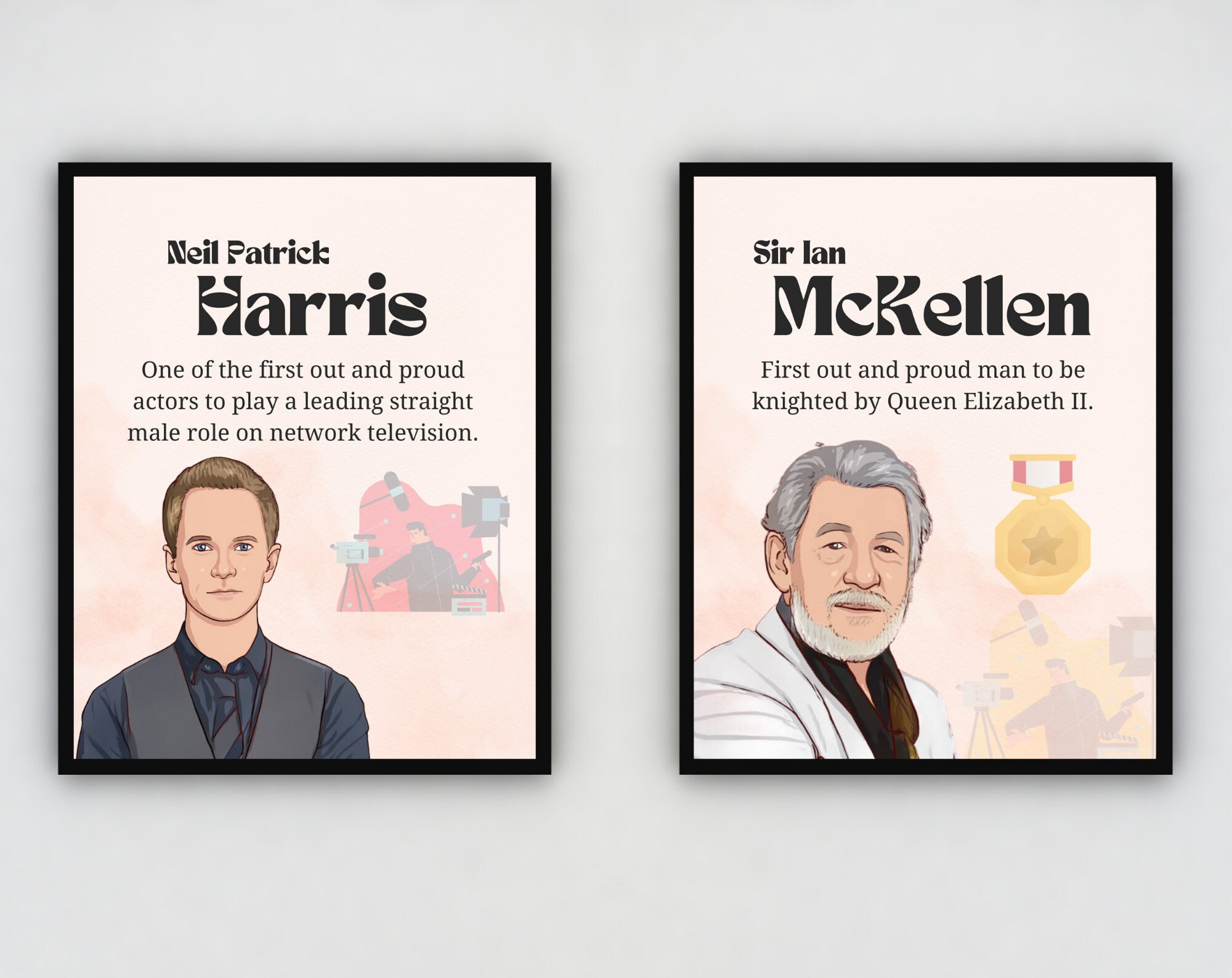 LGBTQ+ Leaders (set of 8 Posters), Famous LGBTQ Pioneers Posters, Pride ...