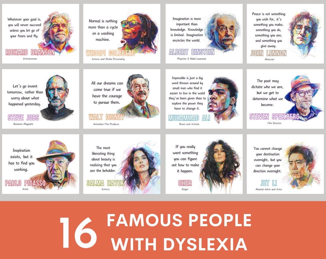 Famous People With Dyslexia Posters (set of 16), Dyslexia Awareness ...