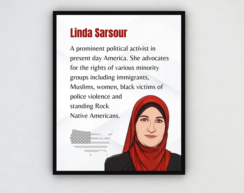 Notable Arab American Leaders Postersset of 8, Arab American Heritage ...