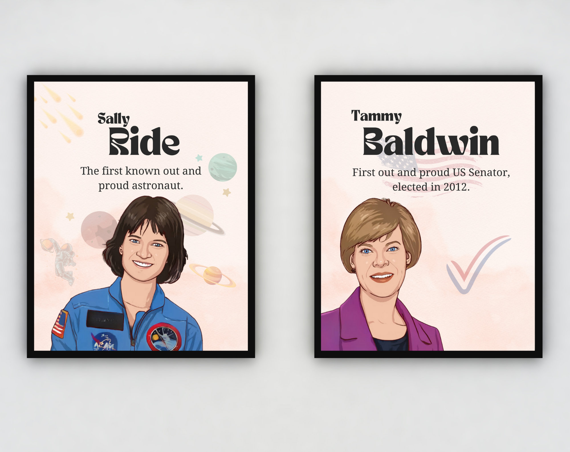 LGBTQ+ Leaders (set of 8 Posters), Famous LGBTQ Pioneers Posters, Pride ...