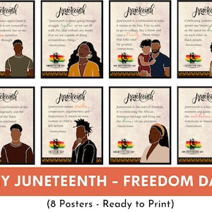 My Juneteenth Posters (set of 8), Freedom Day Posters, Inspirational ...