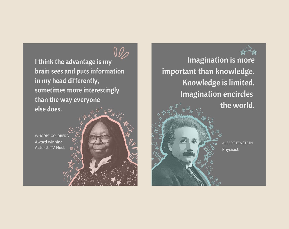 Influential People With Dyslexia Posters set of 8, Dyslexia Awareness ...