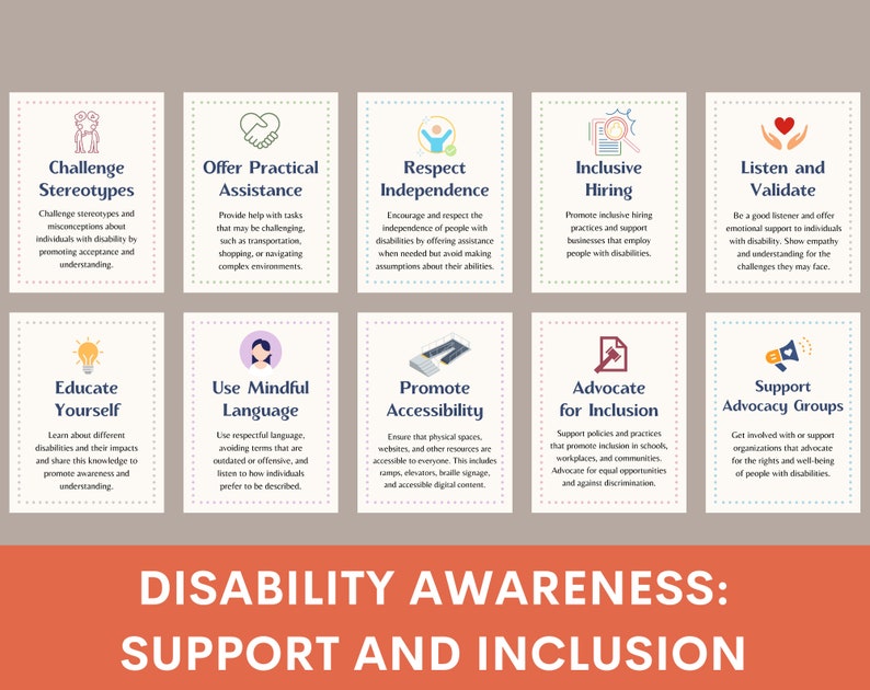 Disability Awareness Month Posters, Neurodiversity Awareness, Support ...