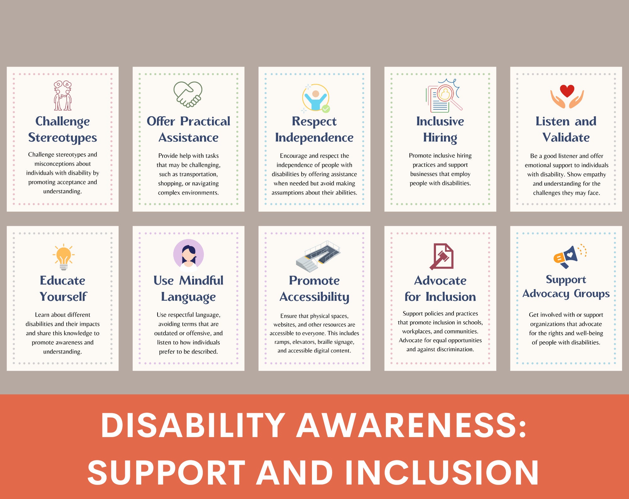 Disability Awareness Month Posters, Neurodiversity Awareness, Support ...