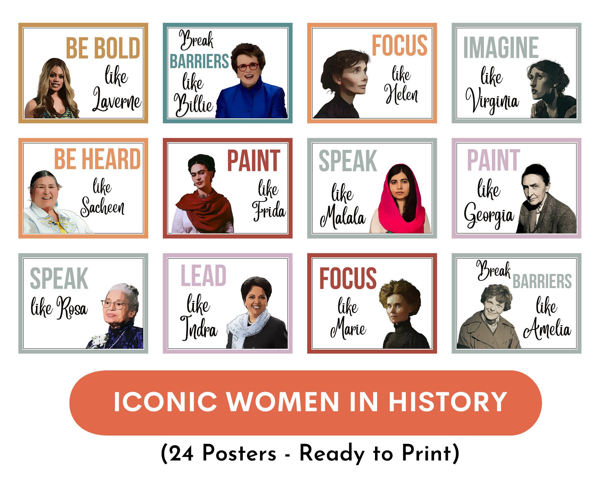 Famous Women Posters, Women's History Month, Inspiring Women in History ...