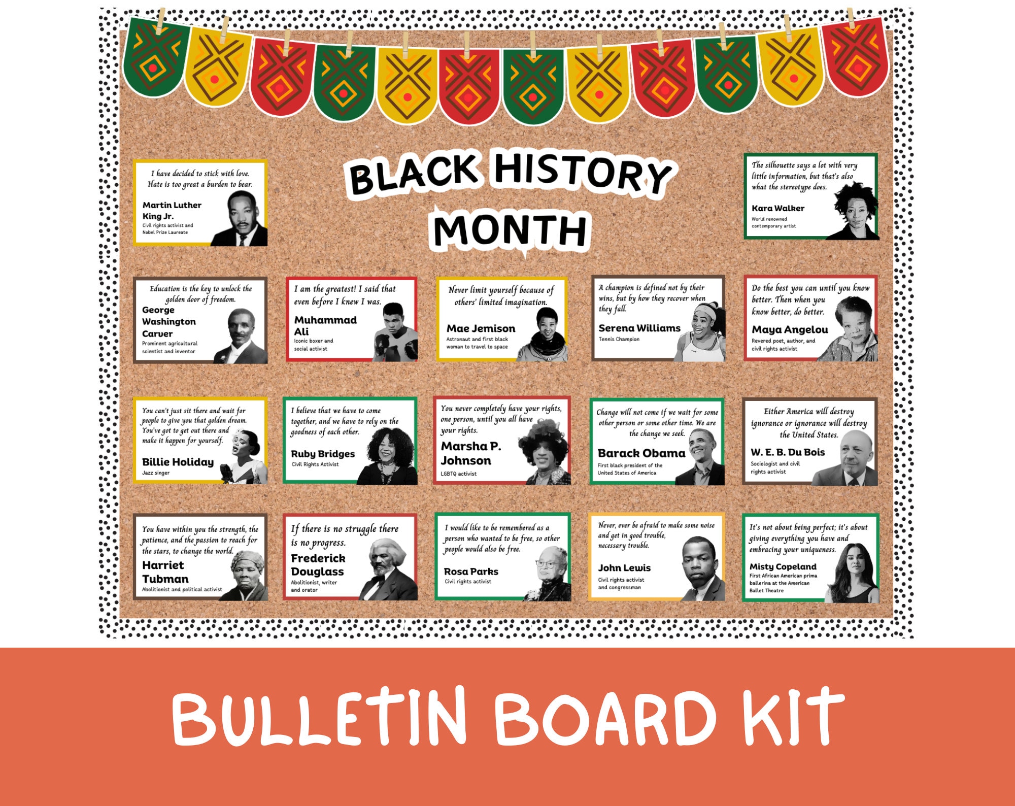 Black History Month Bulletin Board, Famous Black Leaders, Influential ...