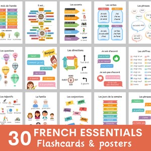 French Flashcards and Posters, French Language Learning, French ...